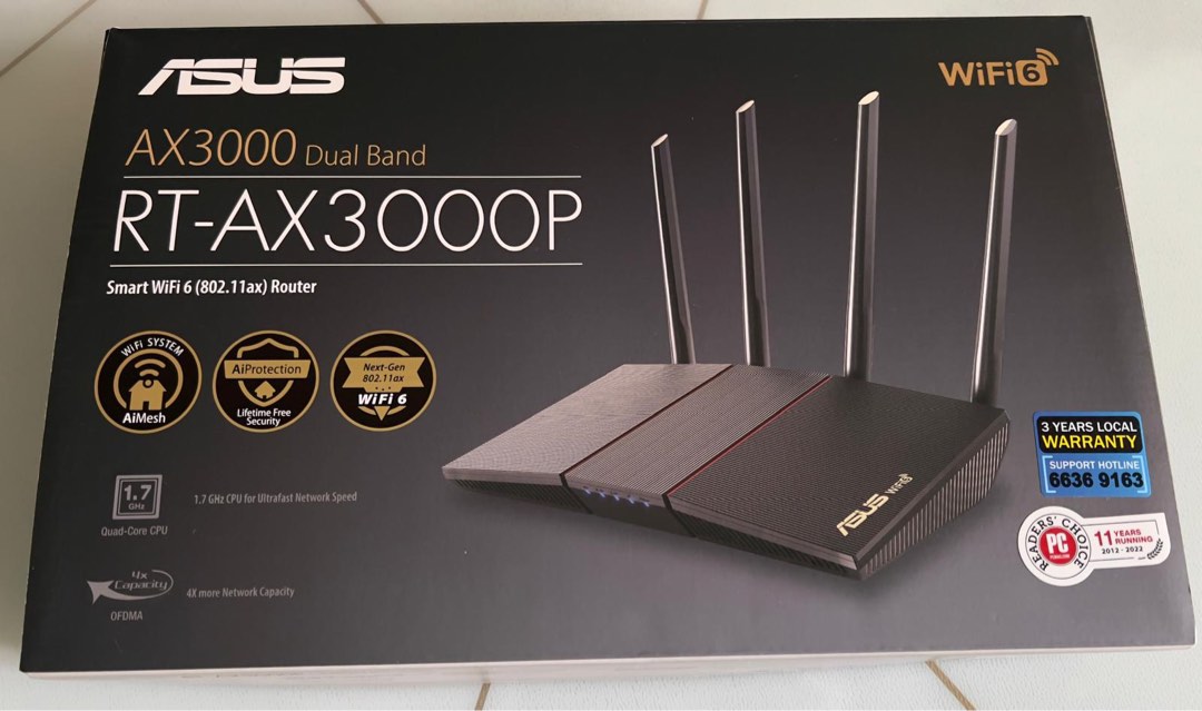 BNIB ASUS RT-AX3000P Dual Band WiFi 6 Router, Computers & Tech, Parts ...