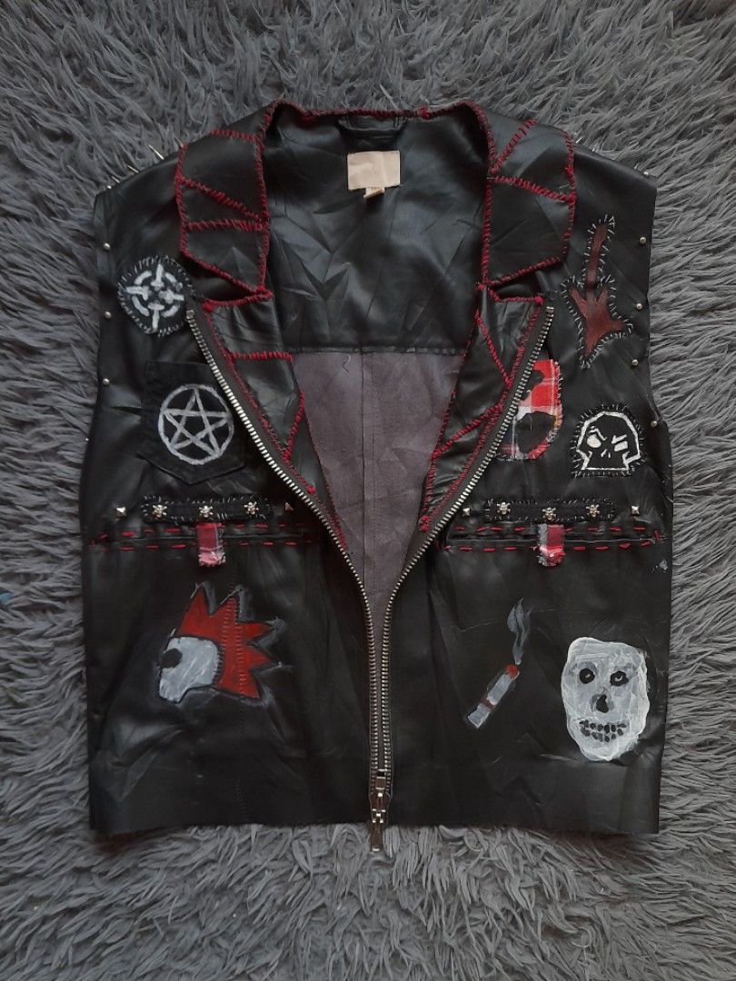 𝑪𝑼𝑺𝑻𝑶𝑴 𝑯𝑨𝑵𝑫𝑴𝑨𝑫𝑬 𝑷𝑼𝑵𝑲 𝑽𝑬𝑺𝑻 GRUNGE/EMO /ALTERNATIVE STYLE, Men's Fashion ...
