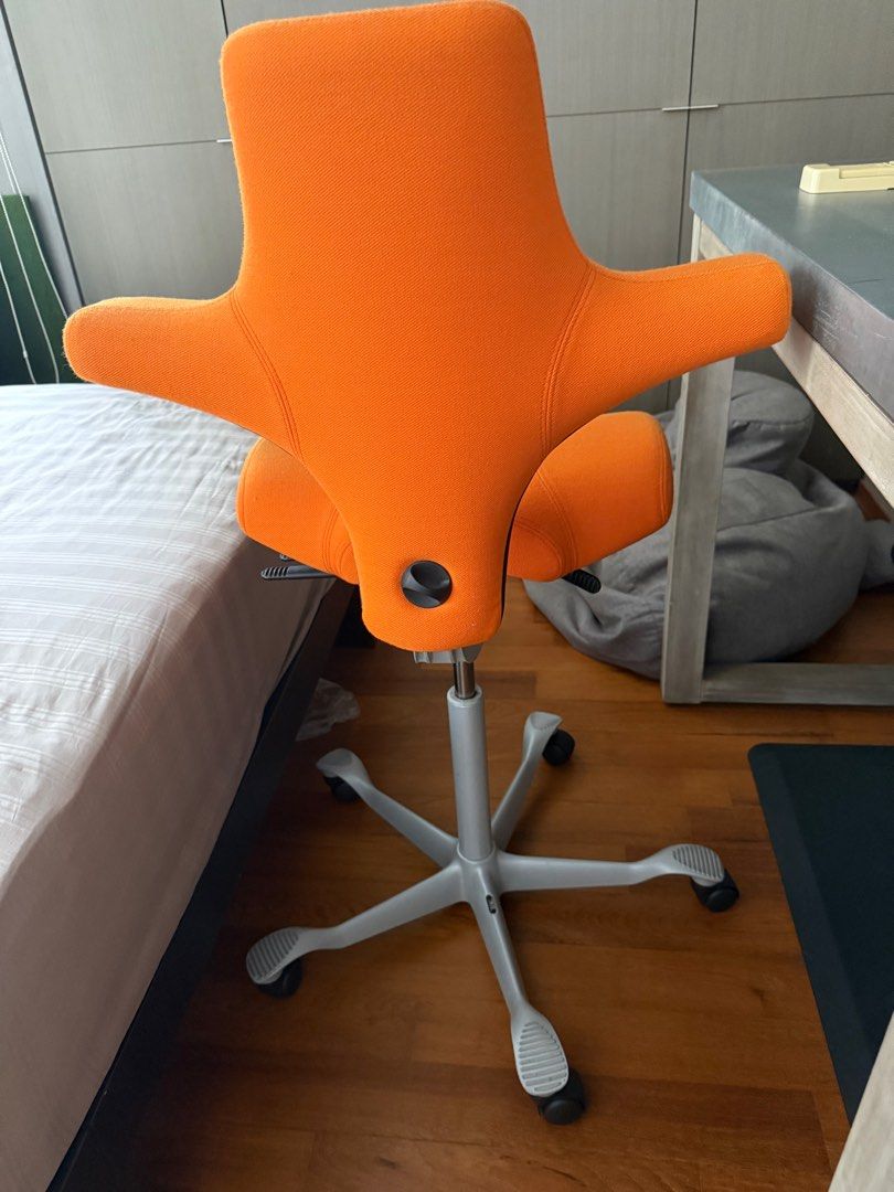 HAG Capisco Orange Ergonomic Office Chair, Furniture & Home Living ...