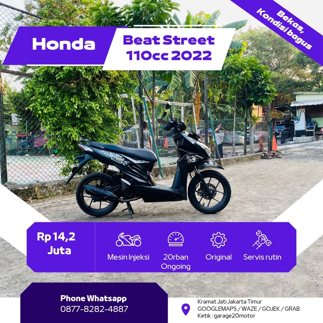 Honda All New Beat Street 110cc Pgm_Fi Tahun 2022, Motor di Carousell