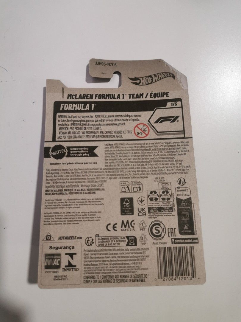 Hot Wheels mclaren Formula 1 team/equipe F1 car, Hobbies & Toys, Toys ...