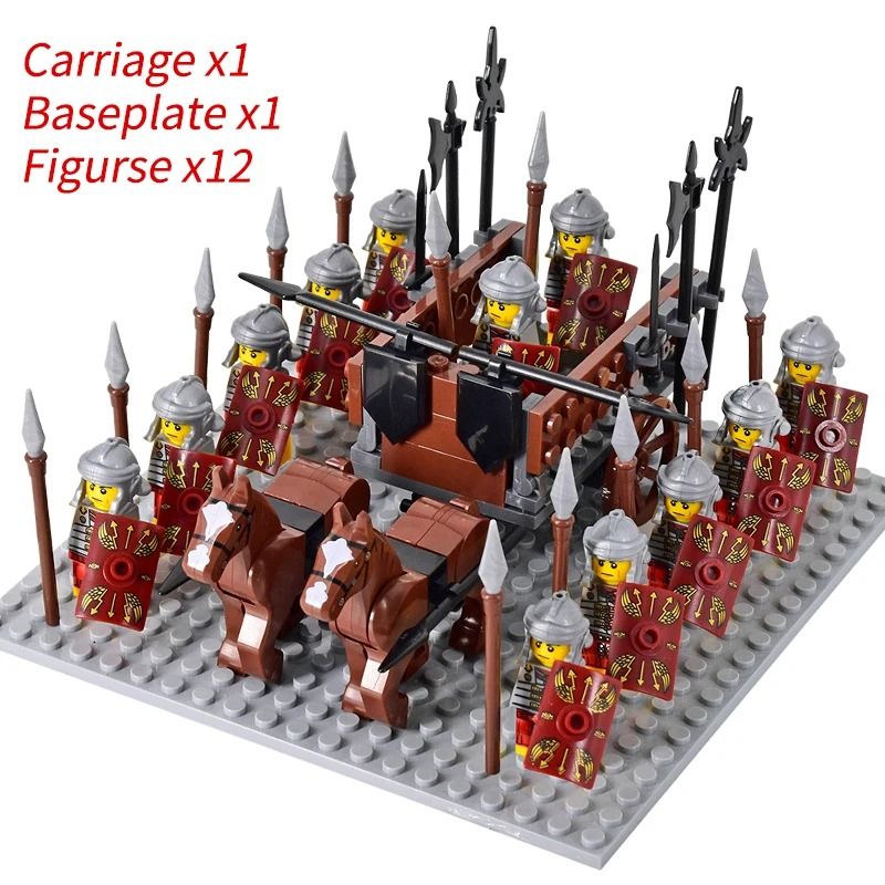 Medieval Knights mini Action Figures Building Blocks Roman Chariot ...