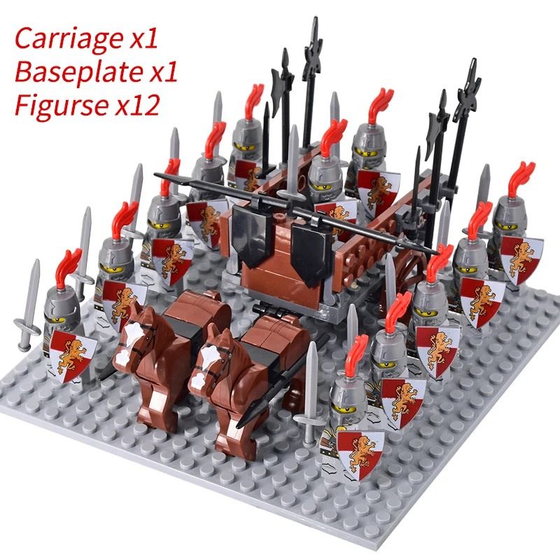 Medieval Knights mini Action Figures Building Blocks Roman Chariot ...