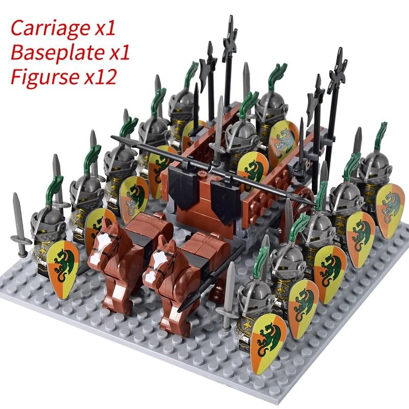 Medieval Knights mini Action Figures Building Blocks Roman Chariot ...