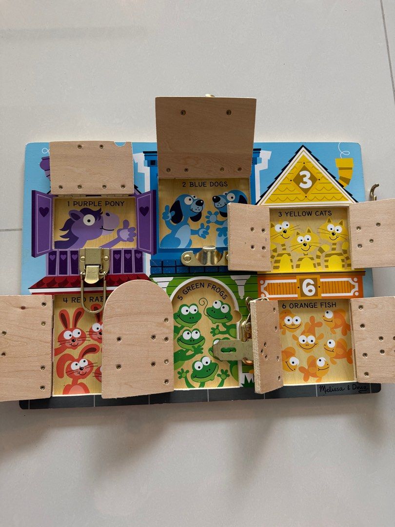Melissa & Doug Wooden Locks Board, Hobbies & Toys, Toys & Games on ...