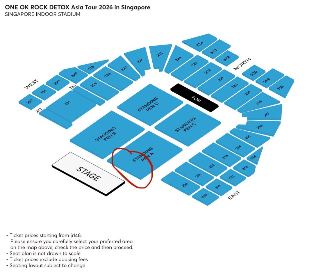 PEN A ONE OK ROCK DETOX 2026 SG, Tickets & Vouchers, Event Tickets on Carousell
