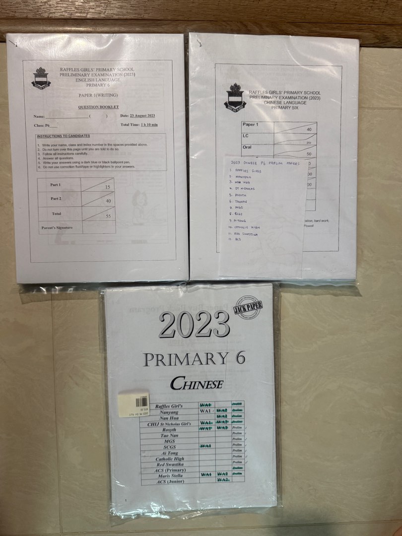 P6 Preliminary Exam Papers 2023 English Chinese, Hobbies & Toys, Books ...