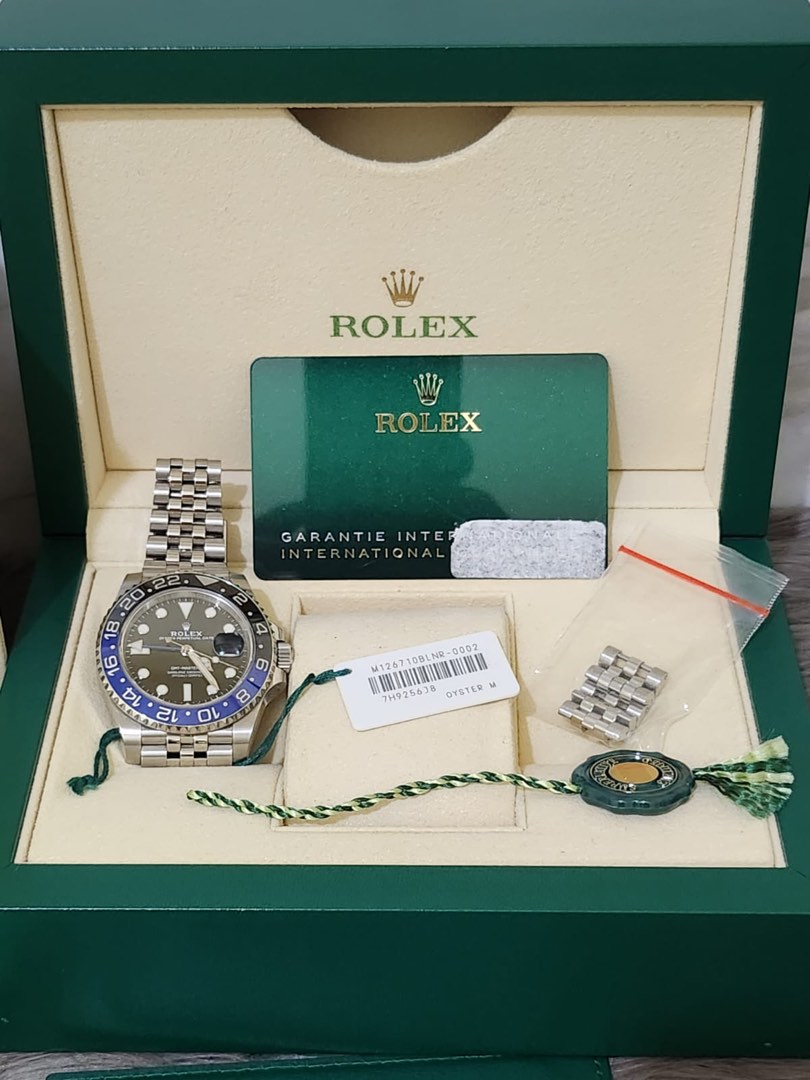 Rolex GMT 40mm Bat Girl jubilee chain, Fesyen Wanita, Jam Tangan di ...