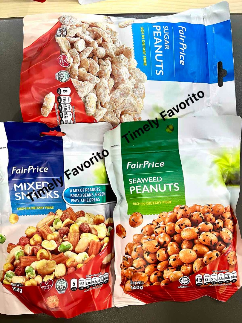 Singapore Fairprice Mixed Snacks/Sugar Peanuts/Seaweed Peanuts, Food ...