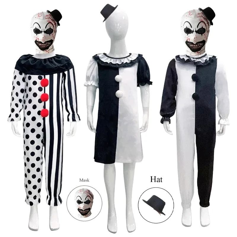 Terrifier Cosplay Costume Children Girls Boys Horror Carnival Party ...
