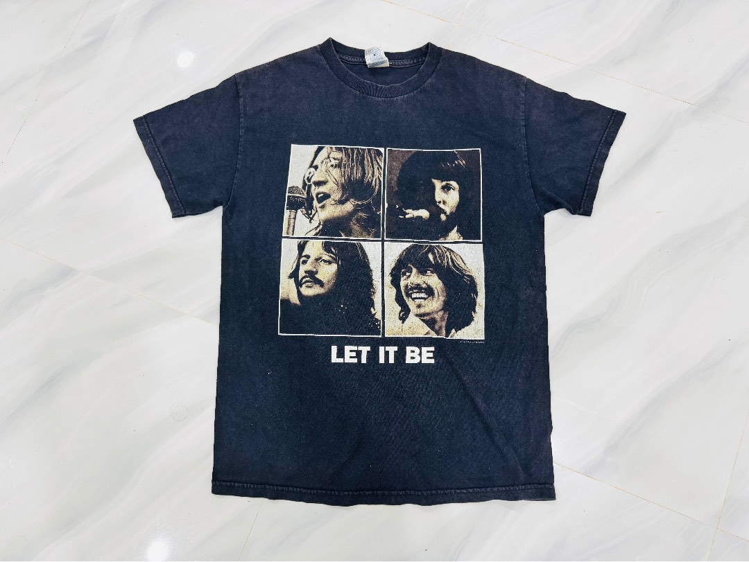 vintage the beatles cover album let it be line up, Men's Fashion, Tops ...