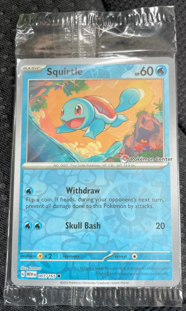 WTS 151 Squirtle 007/165 Pokemon Center stamped Promo sealed, Hobbies ...
