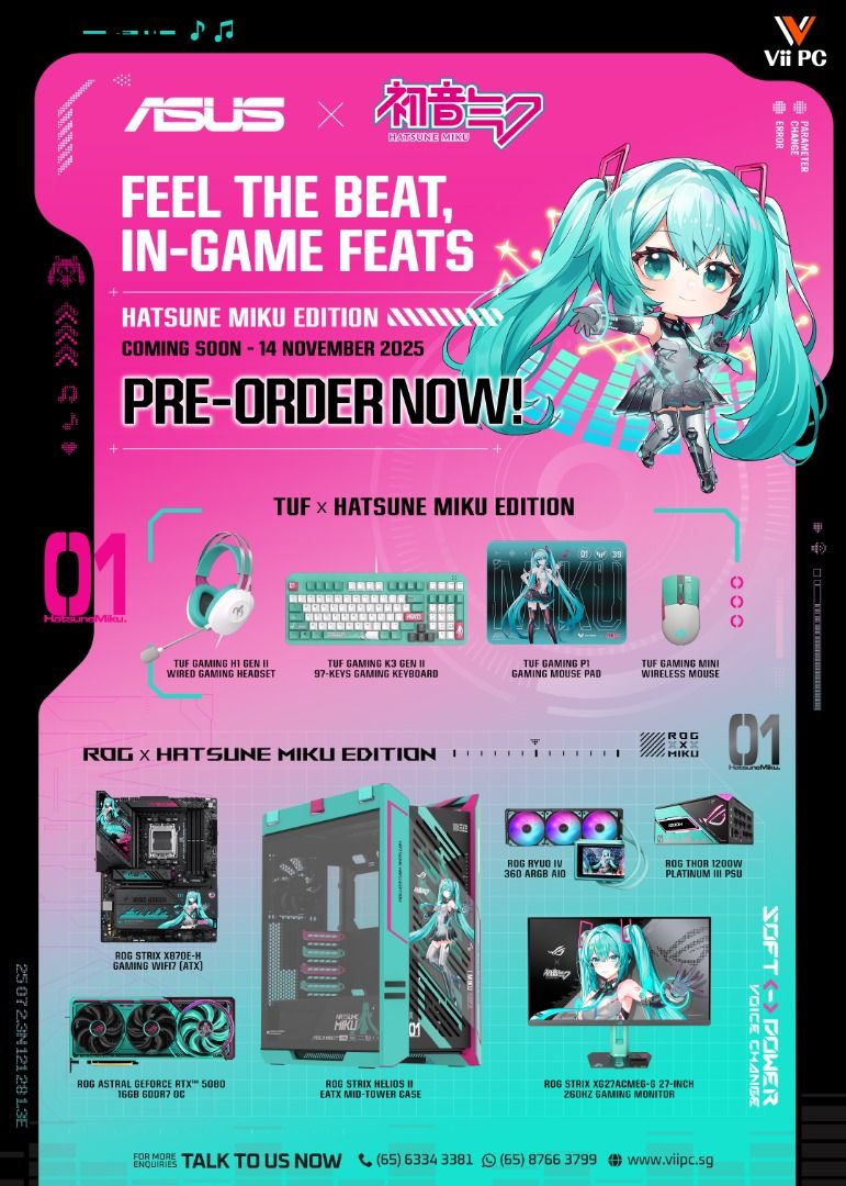 ASUS x Hatsune Miku Bundle + AMD 7 9800X3D + 32GB + 1TB, Computers ...