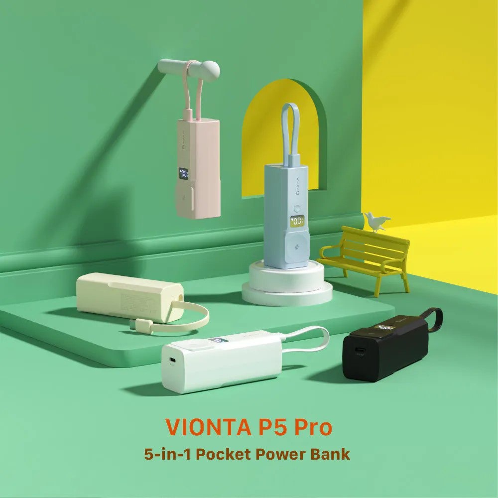 ADAM Elements VIONTA P5 Pro 5-in-1 Pocket Power Bank 5000mAh 20W Fast ...
