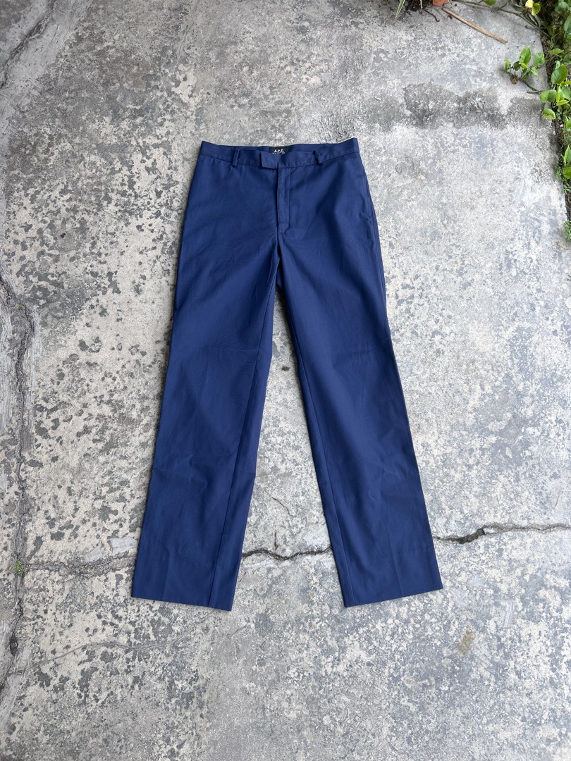 A.P.C. Blue straight Pants Made In Tunisia, Men's Fashion, Bottoms ...