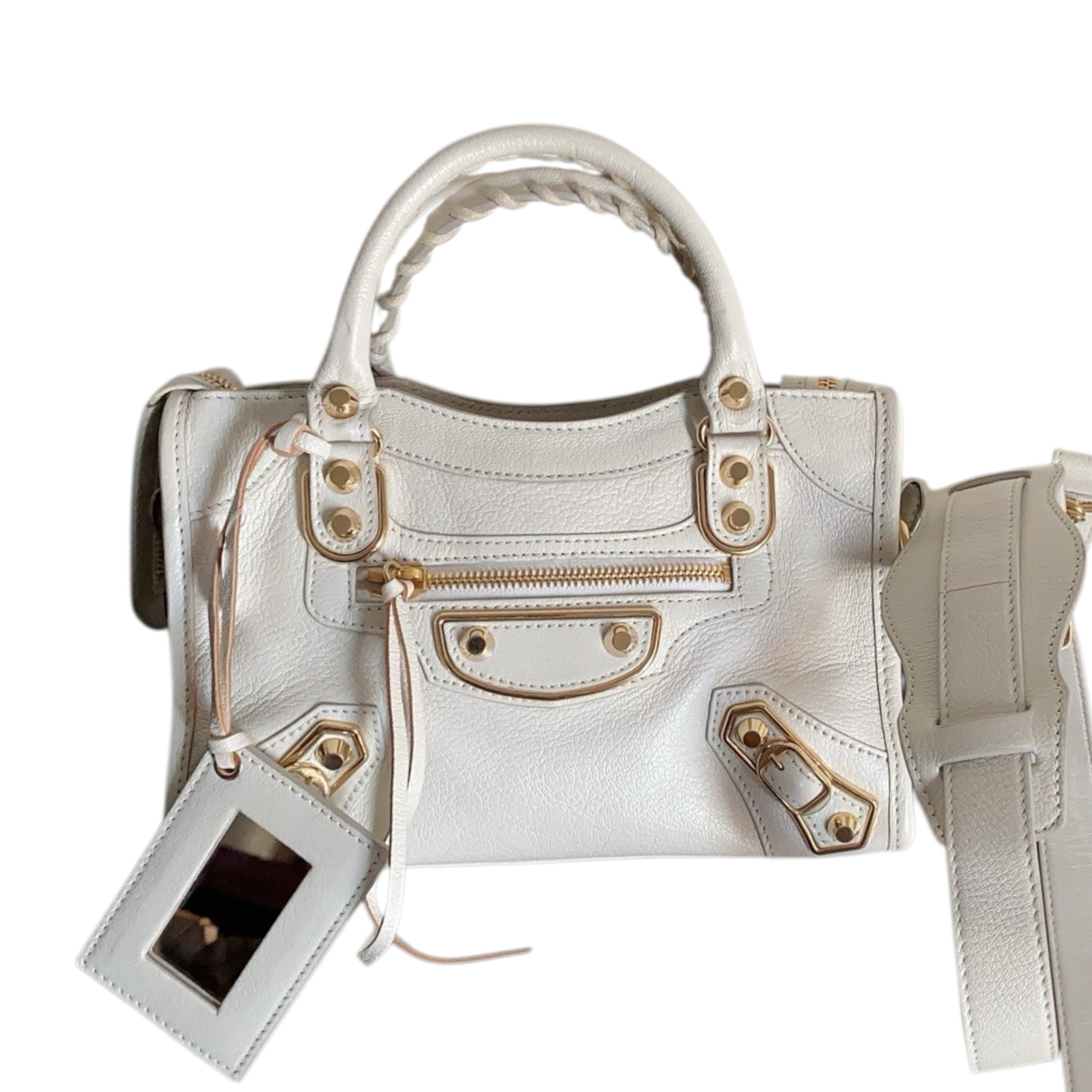 Balenciaga Mini City in White GHW, Luxury, Bags & Wallets on Carousell