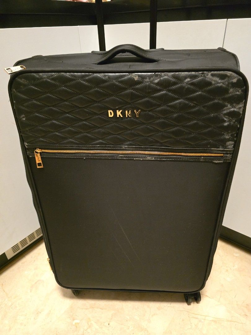 Black Rolling Suitcase DKNY, Hobbies & Toys, Travel, Luggage on Carousell