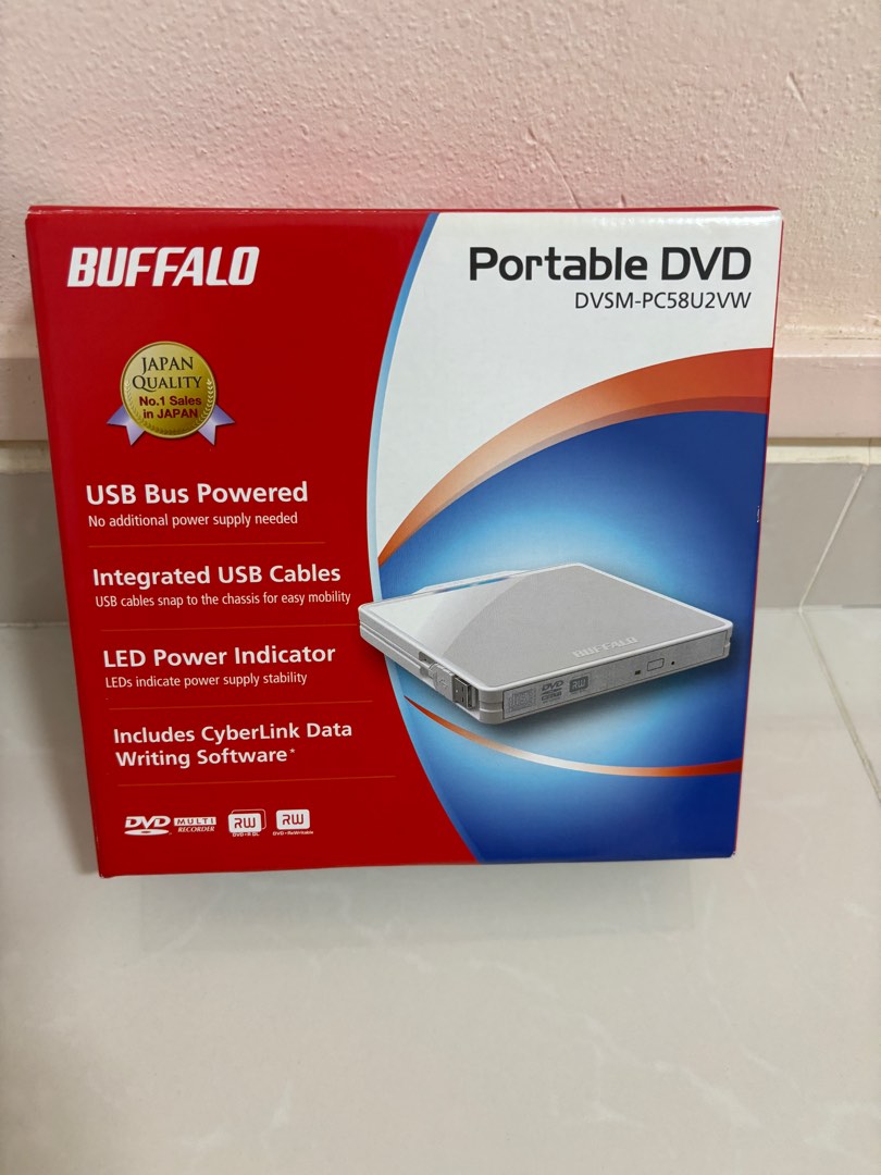 Buffalo Portable DVD Drive DVSM-PC58U2VW, Computers & Tech, Parts ...