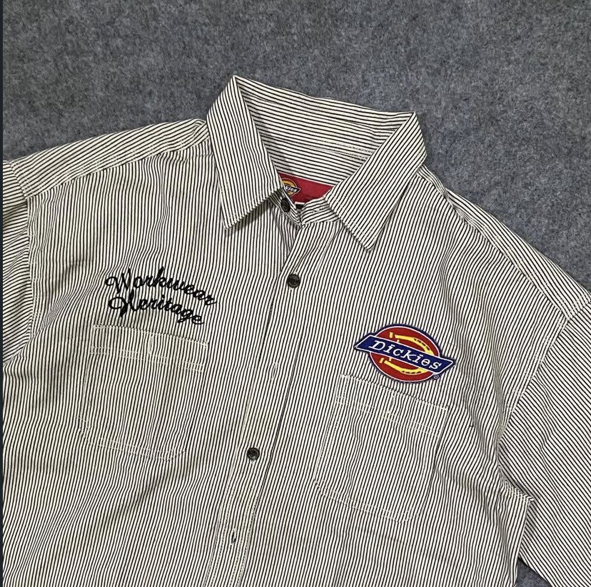 Dickies WorkShirt Big Patch + Spelout Back, Fesyen Pria, Pakaian ...