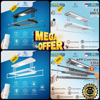 App-Controlled Smart Clothes Drying Rack – Electric Ceiling-Mounted ...