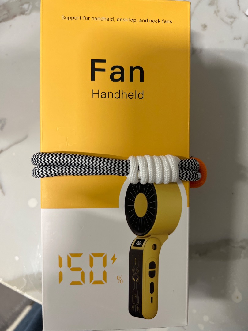 Handheld Fan - Yellow, Furniture & Home Living, Lighting & Fans, Fans ...