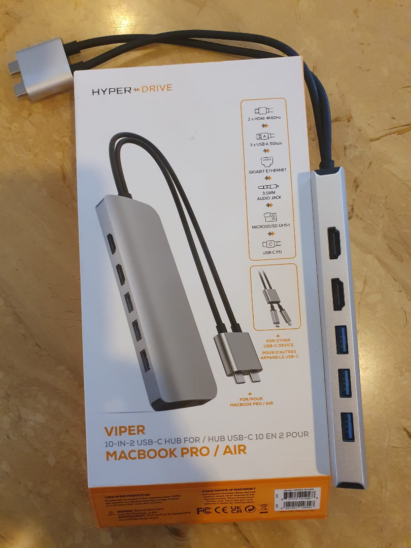 HyperDrive Viper 10-in-2 USB-C Hub for Macbook Pro/Air, Computers ...