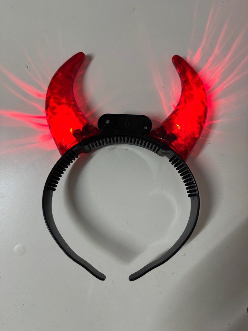 Light-Up Devil Horns Headband, Women's Fashion, Watches & Accessories ...