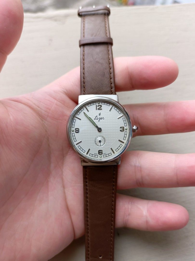 Lizer Watch 35mm Swiss Quartz Watch on Browth Leather Strap, Men's Fashion, Watches ...