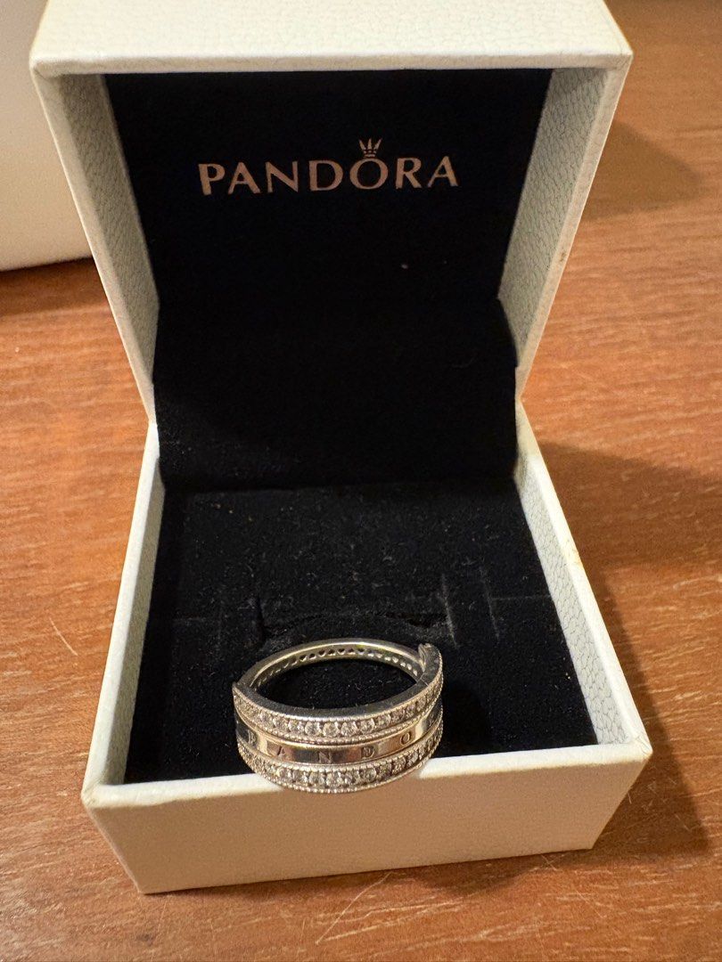 Pandora 925 Flipping Heart of Pandora CZ Ring, Women's Fashion, Jewelry ...