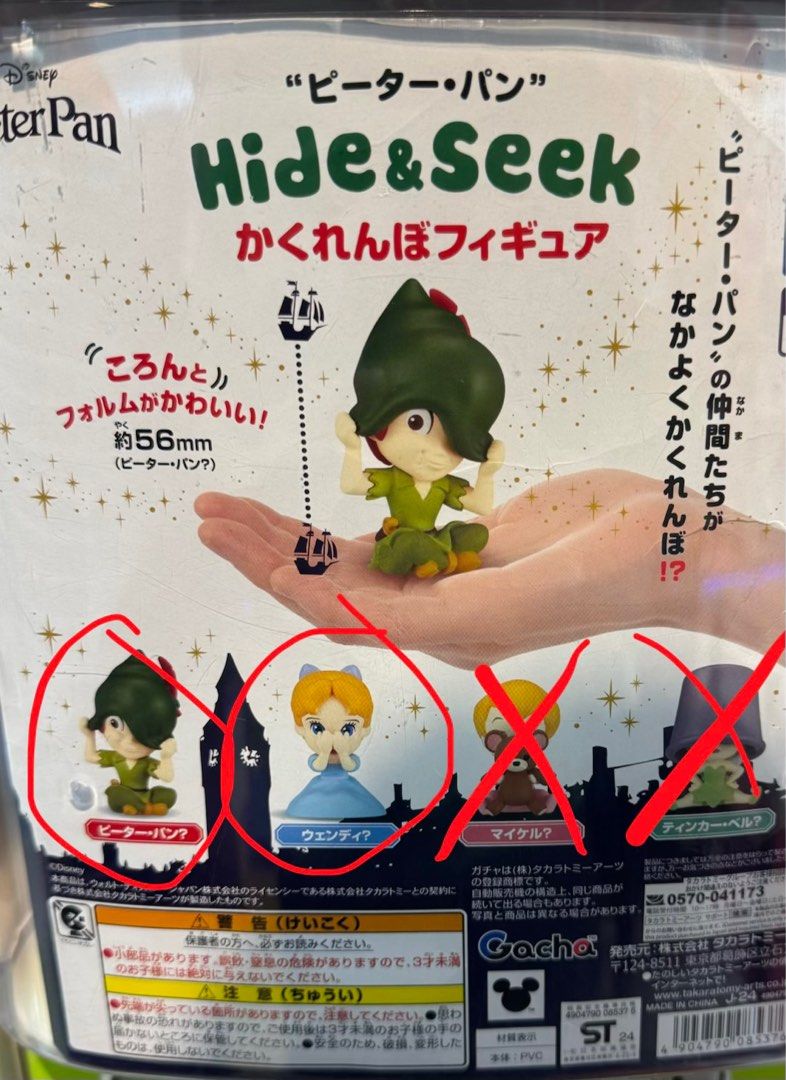 4pc Peter Pan Hide & Seek Gacha Figure, Hobbies & Toys, Toys & Games on ...