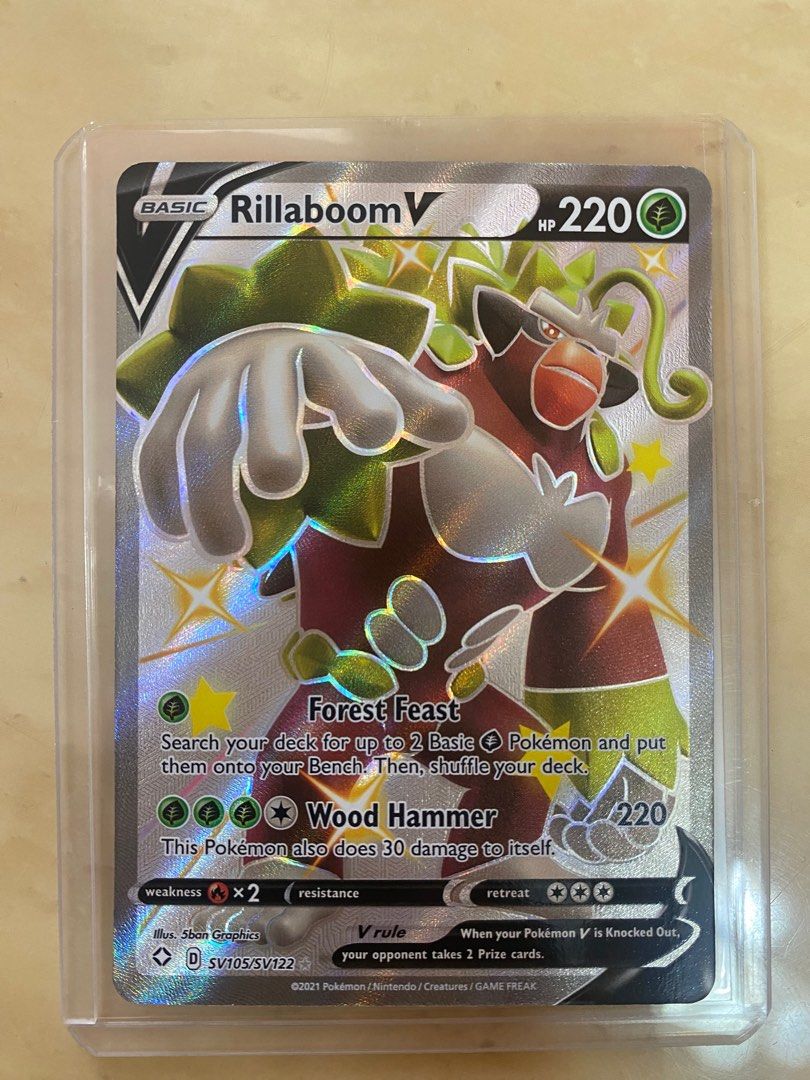 Rillaboom V (SV105/SV122) [Shining Fates] Pokemon TCG Card, Hobbies ...