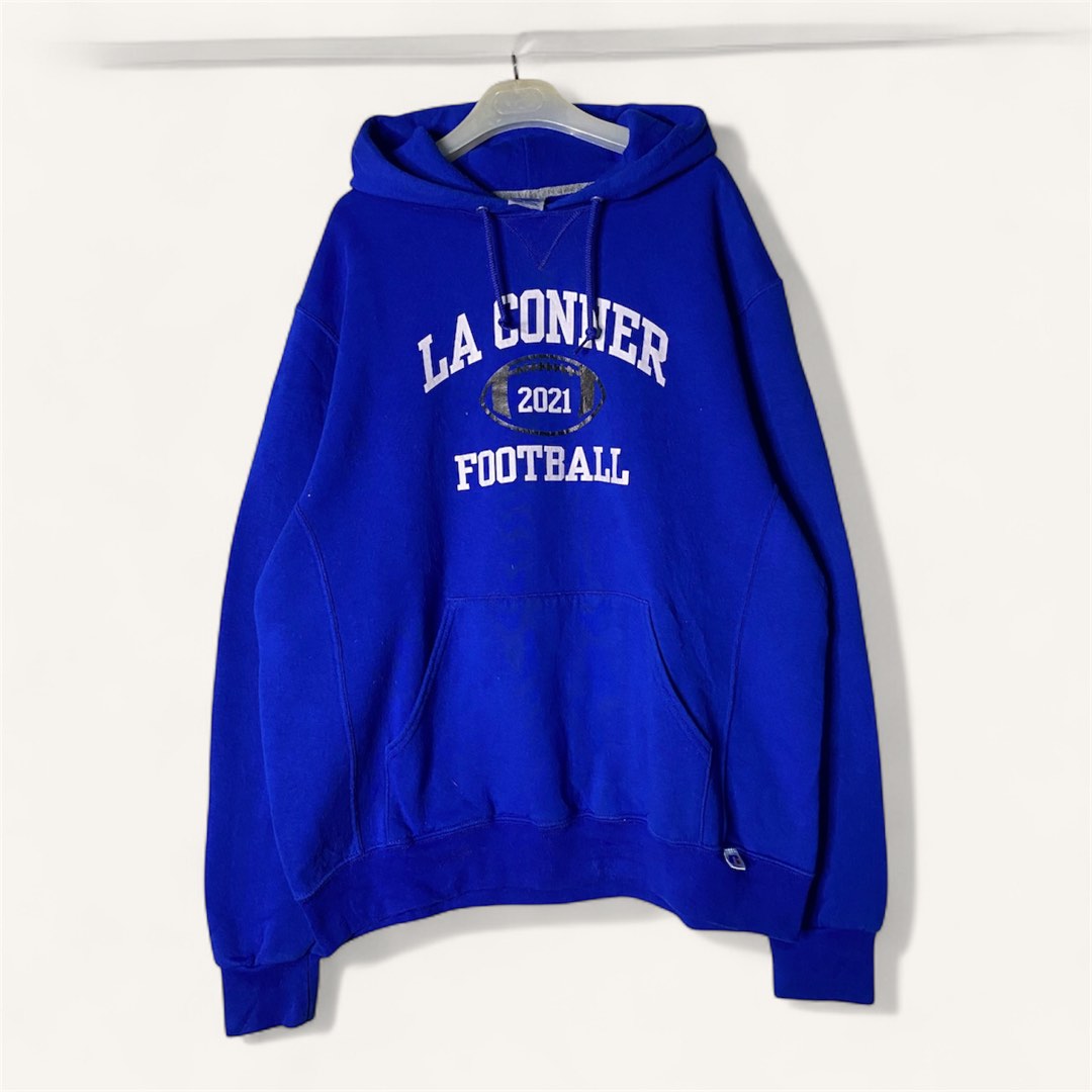 Russell Athletic La Conner Football Hoodie, Men's Fashion, Tops & Sets, Hoodies on Carousell