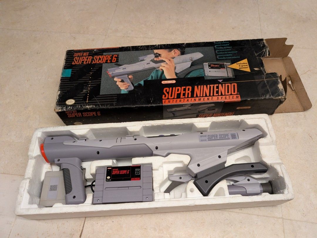 Snes super scope 6 complete in box working rare, Video Gaming, Video ...