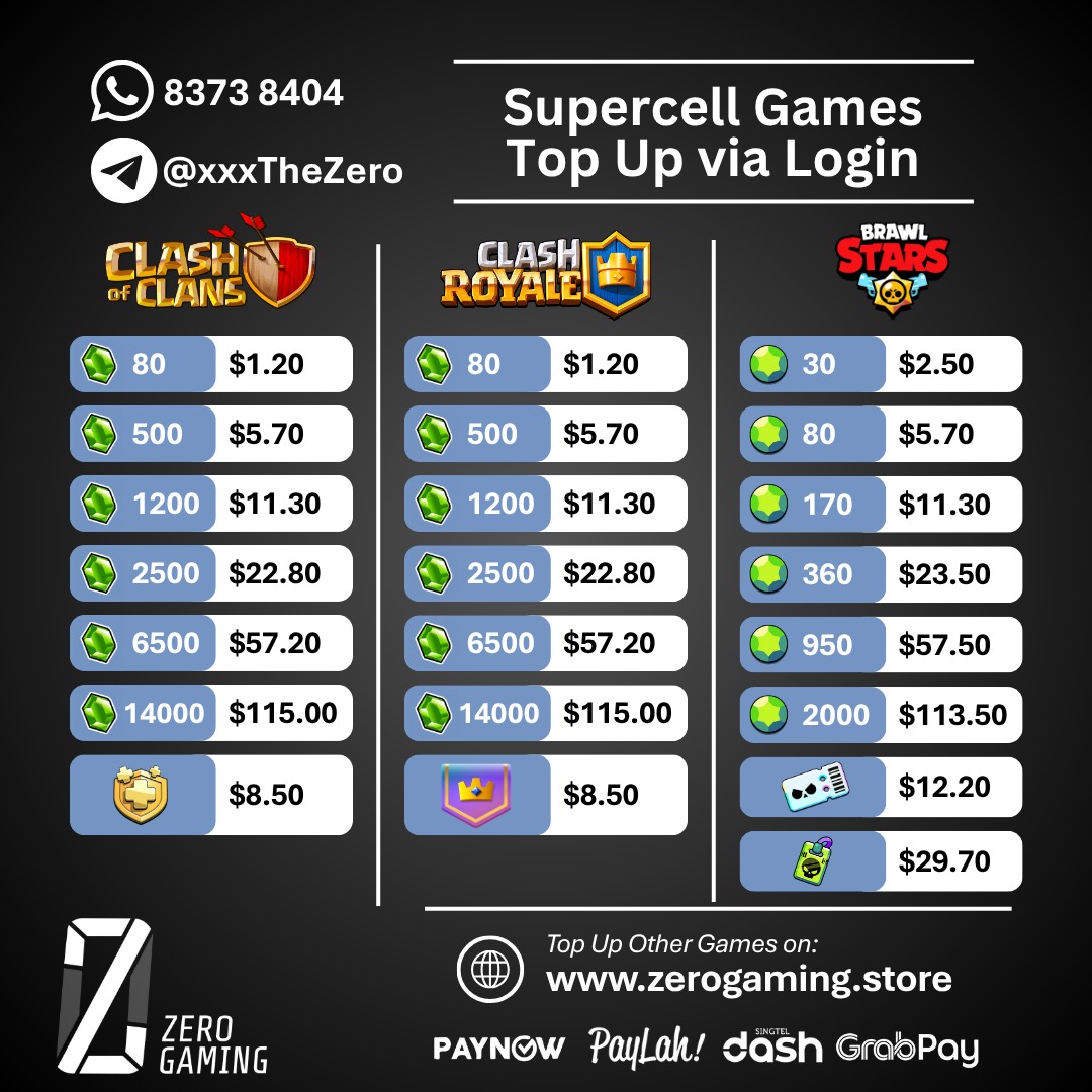 Supercell Game CHEAPEST TOP UP service | Brawl Stars Top Up | Brawl ...