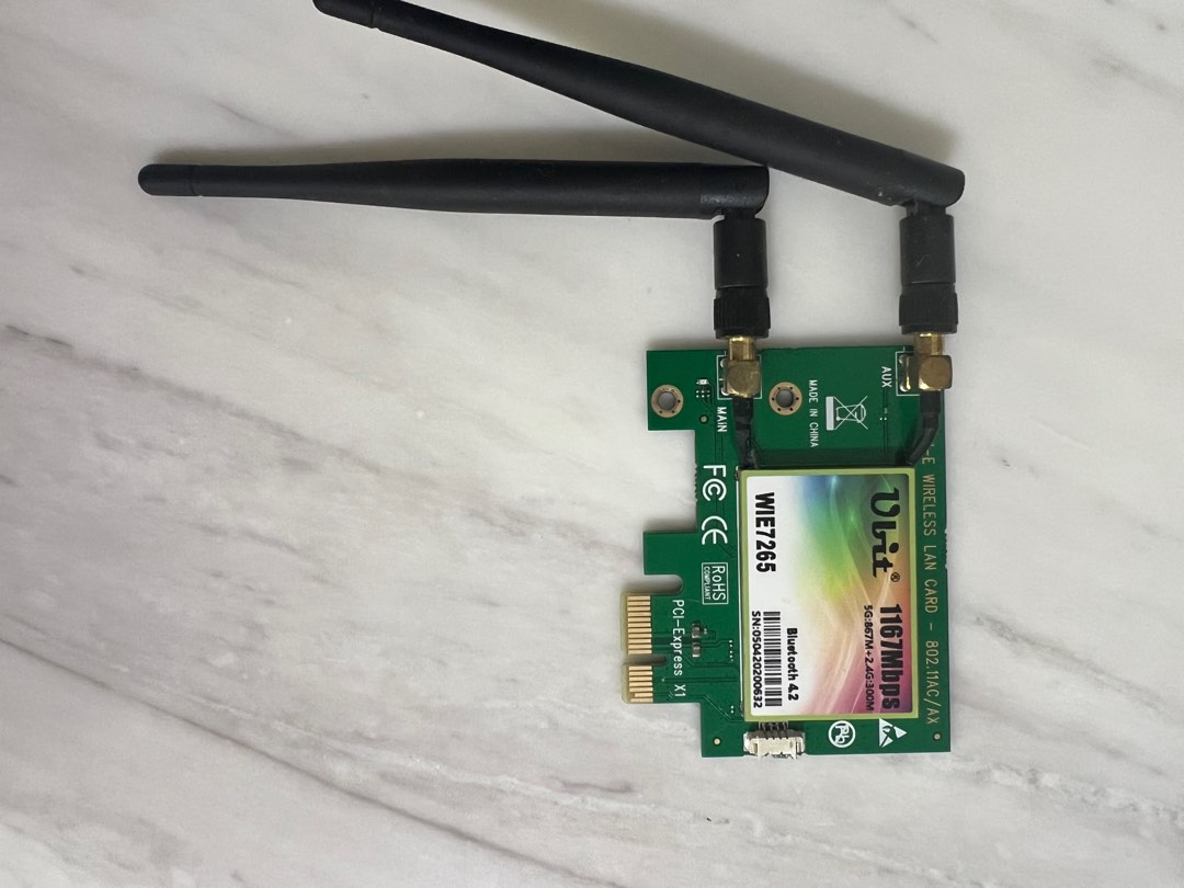 Ubit WIE7265 Wireless LAN Card - 1167Mbps, Computers & Tech, Parts ...