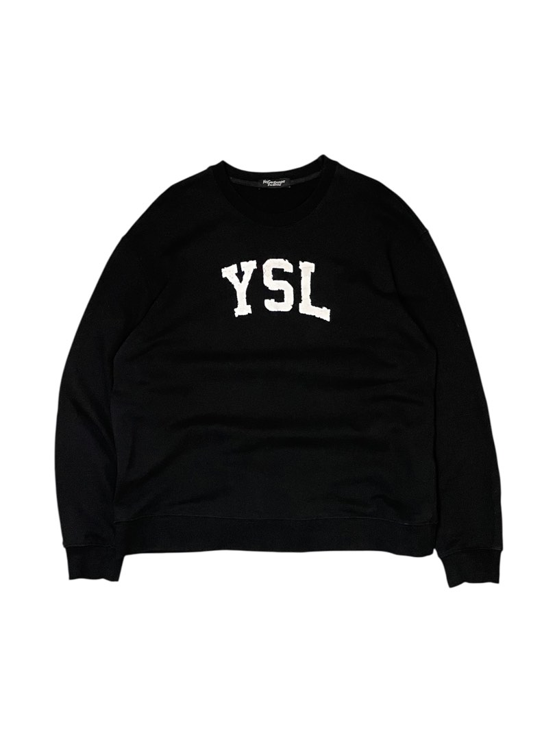 YVES SAINT LAURENT YSL COLLEGE LOGO CREWNECK, Men's Fashion, Tops ...