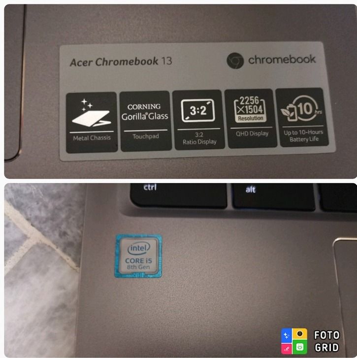 Acer SLIM Chromebook 13 Intel i5 8250U 8TH GEN- 8GB RAM 32GB SSD ...