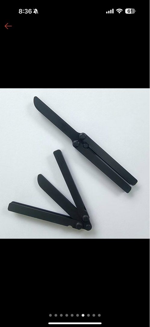 Black Butterfly Knife - 21cm, Hobbies & Toys, Toys & Games on Carousell