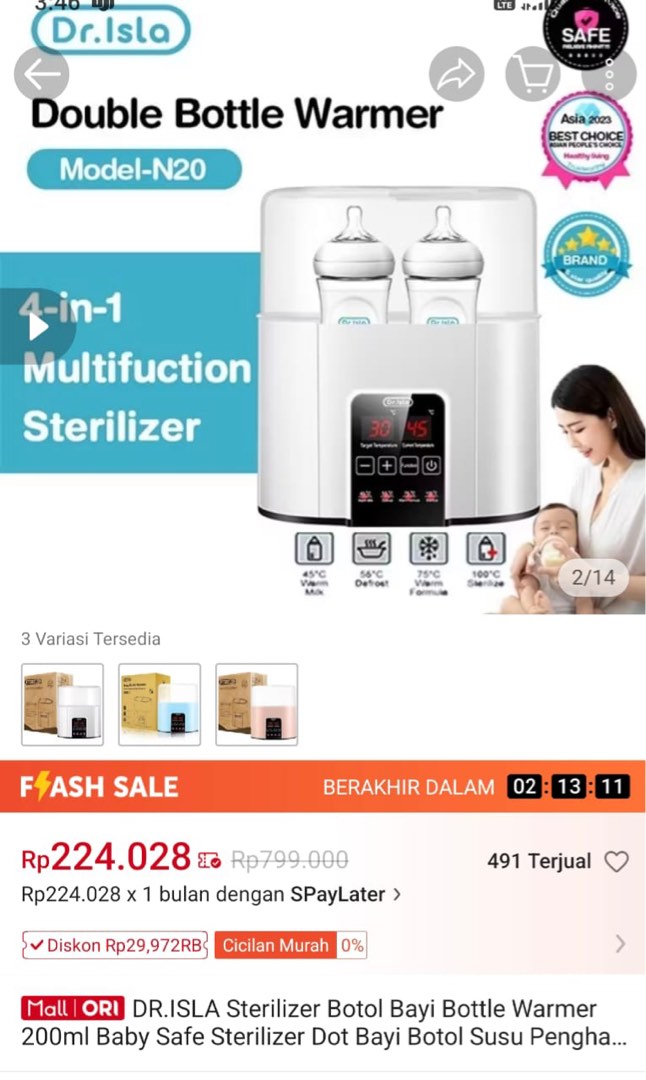 Dr. Isla Double Bottle Warmer, Bayi & Anak, Perawatan & Makanan Anak di ...