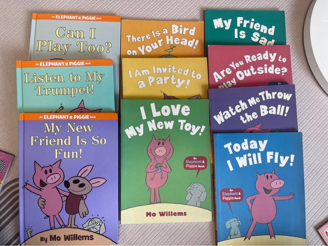 Elephant & Piggie Books by Mo Willems, 興趣及遊戲, 書本 & 文具, 兒童書籍 - Carousell