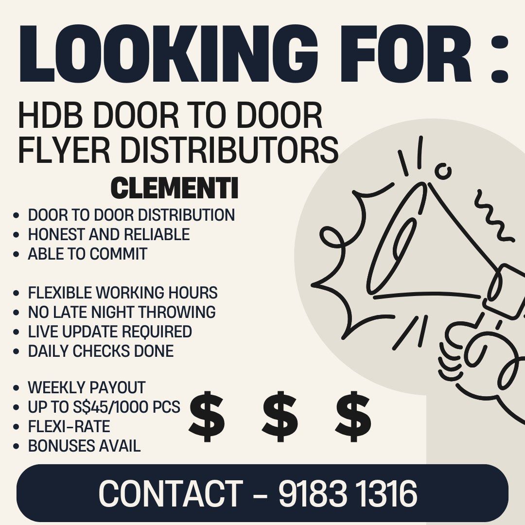 Flyer Distributor for Clementi, Property, Others on Carousell