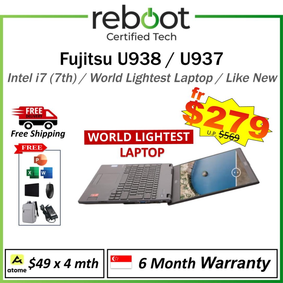 Fujitsu Intel i7 Laptop - Fujitsu U937 - U938 - Up to 512GB SSD - Fast ...