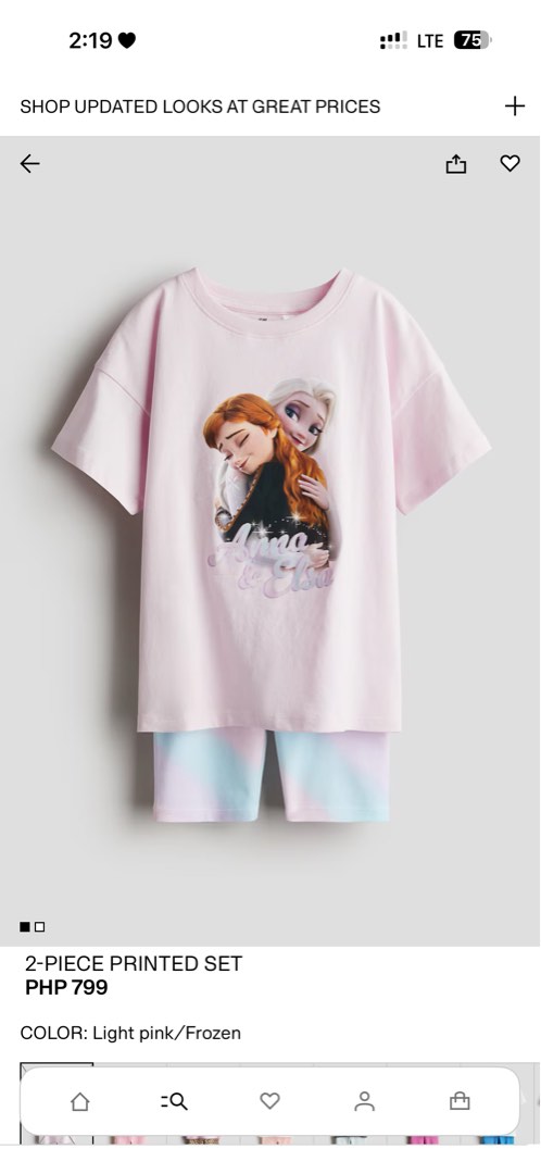 H&M Frozen 2-Piece Printed Set, Babies & Kids, Babies & Kids Fashion on ...