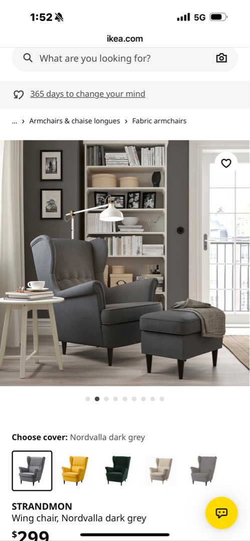 IKEA STRANDMON Chair - Nordvalla Dark Grey, Furniture & Home Living ...