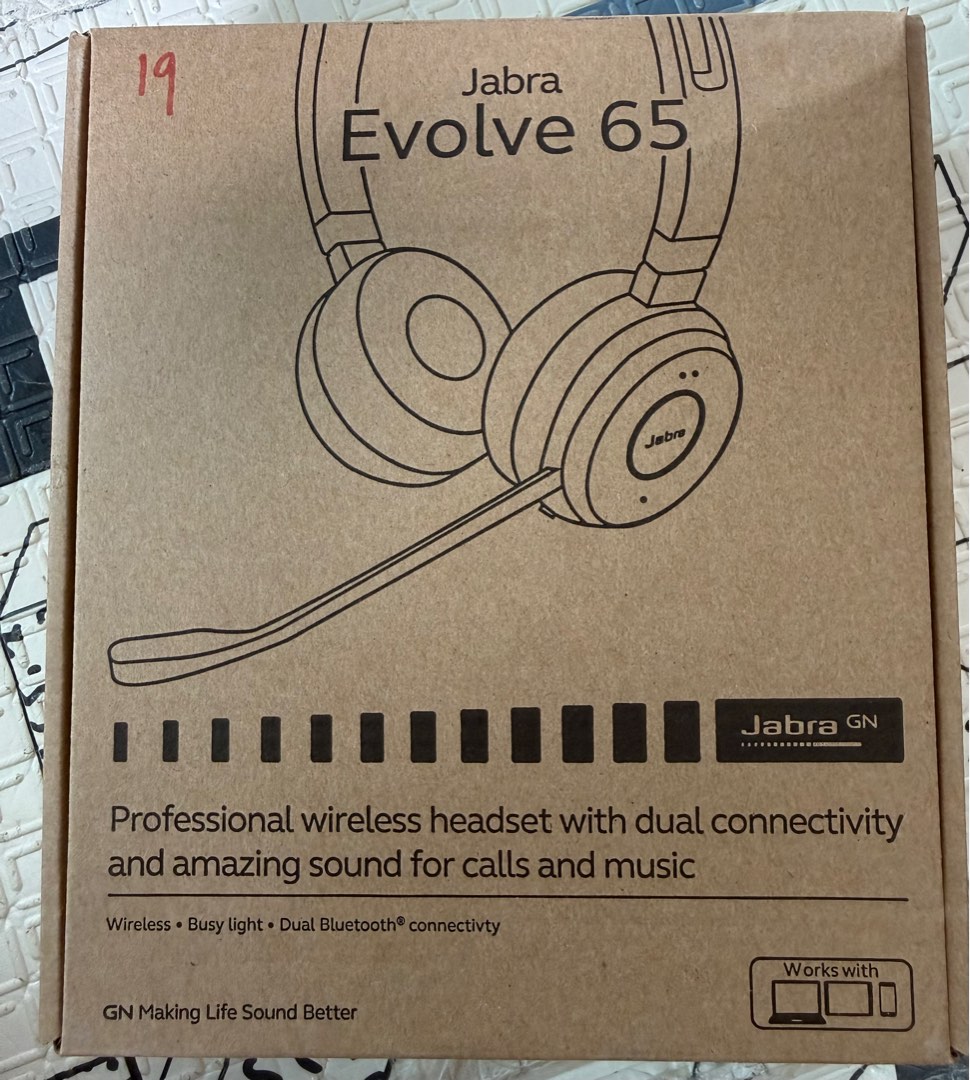 Jabra Evolve 65 SE MS Stereo Wireless Headset, Audio, Headphones ...