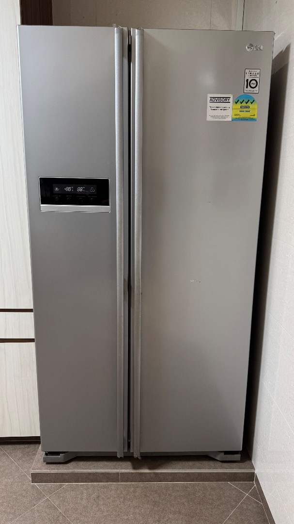 LG 581L Platinum Silver Side by Side Fridge - GR-B208BLQ 4-ticks ...