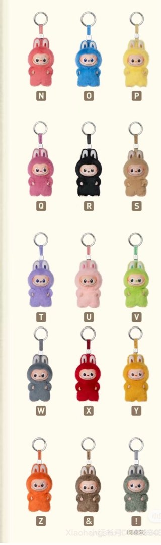 Mini labubu letter F D , Hobbies & Toys, Toys & Games on Carousell