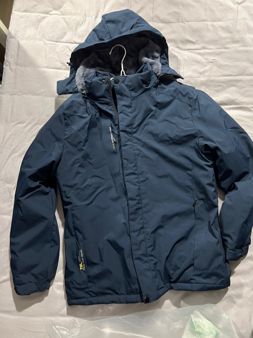 Navy Blue Winter Jacket with Hood, Men's Fashion, Coats, Jackets and ...