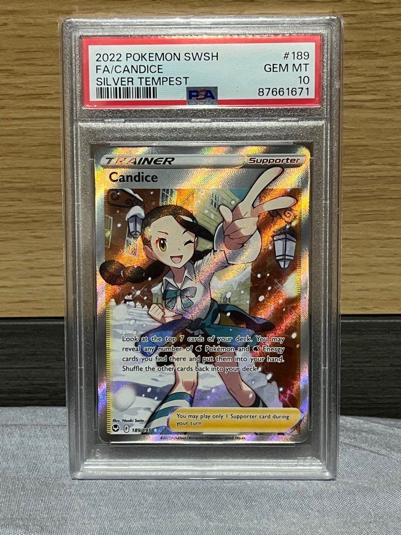 Pokemon Candice English FA Silver Tempest PSA 10, Hobbies & Toys, Toys ...