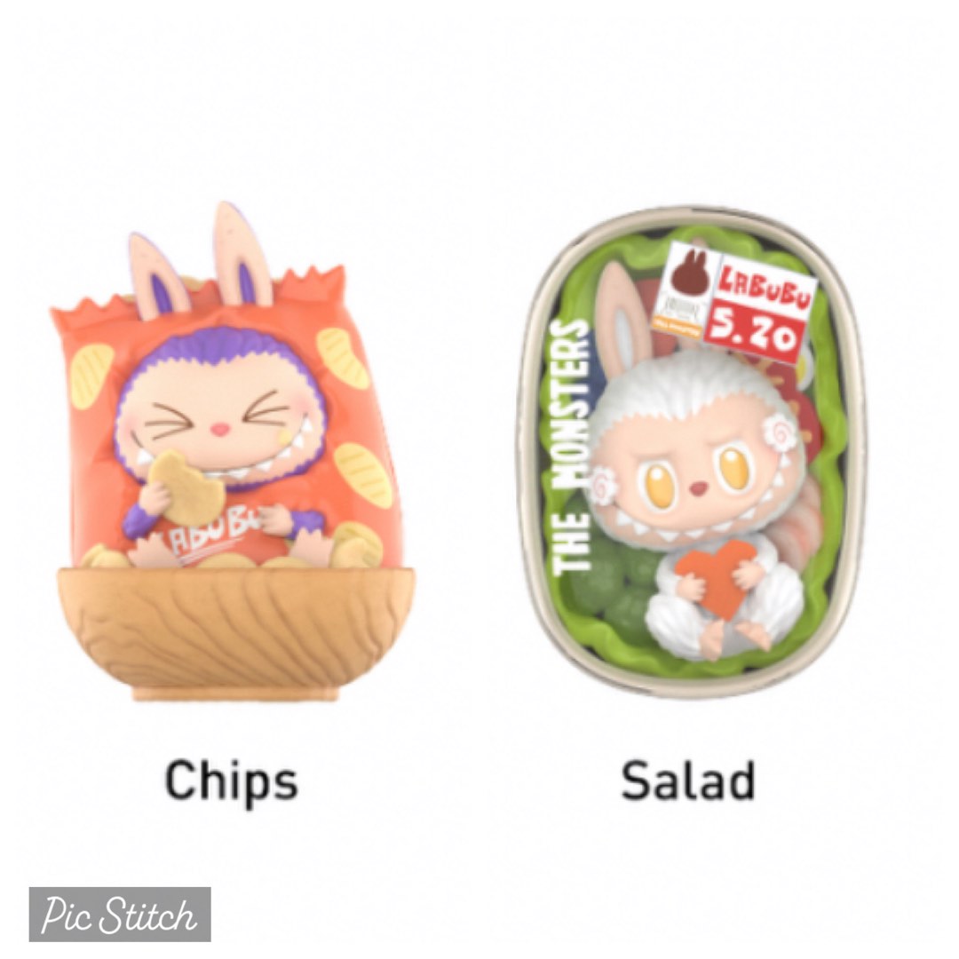 Pop Mart The Monsters Wacky Mart Series Figures Set - Chips and Salad, Hobbies & Toys, Toys ...
